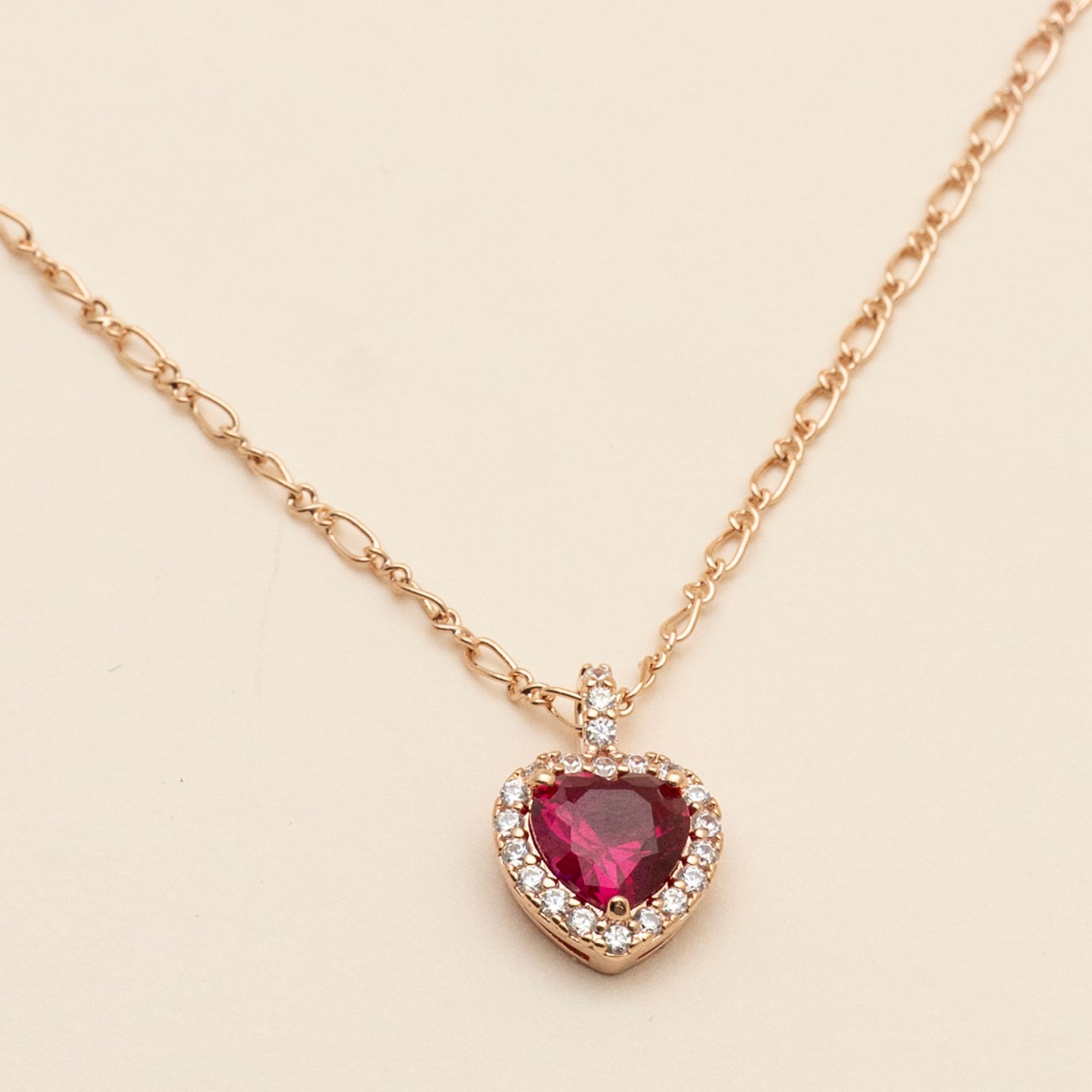 Delphine necklace - Pink ruby - Lily and Rose